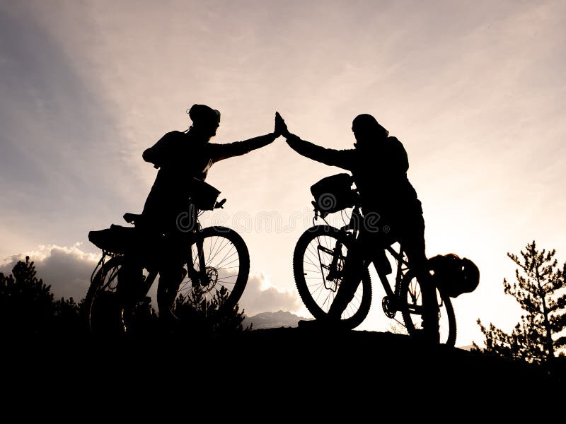 Cyclists` Successful Rides and Fun Together Stock Photo - Image of ...