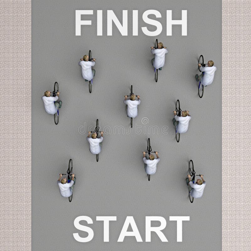 Cyclists top view stock illustration. Illustration of number - 63589548