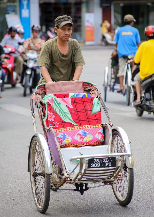 Cyclo Driver in Hue, Vietnam Editorial Stock Image - Image of cyclo ...
