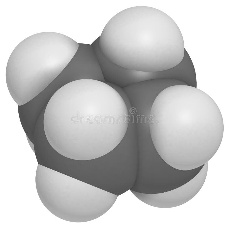 Butane Hydrocarbon Molecule. Commonly Used As Fuel Gas, Alone Or ...