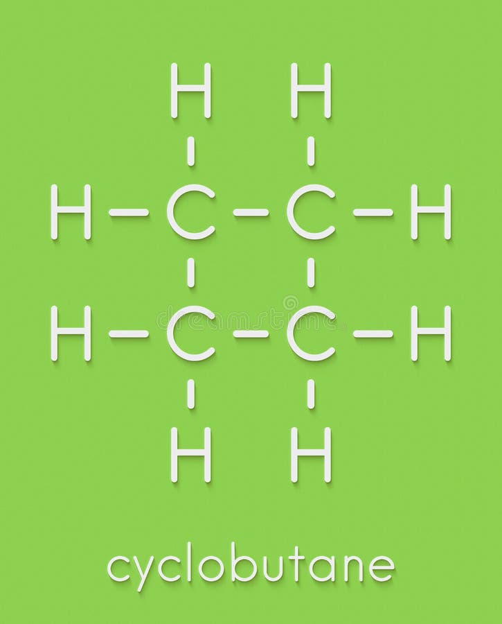 Cyclobutane Cyclic Alkane Cycloalkane Molecule. Stock Illustration ...