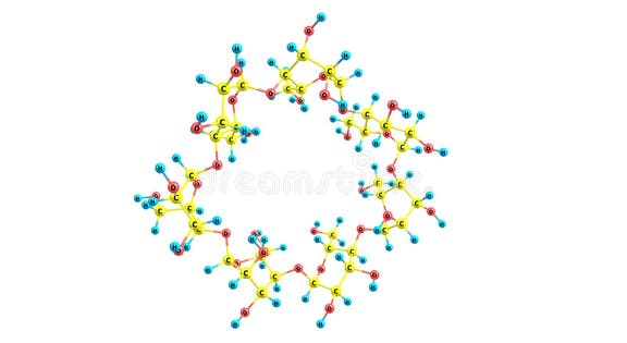 Cyclodextrin Molecular Structure Isolated on White Stock Illustration ...