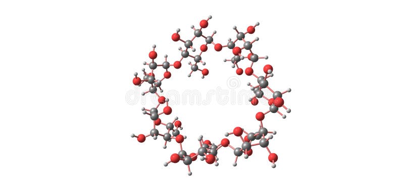 Cyclodextrin Molecular Structure Isolated on White Stock Illustration ...