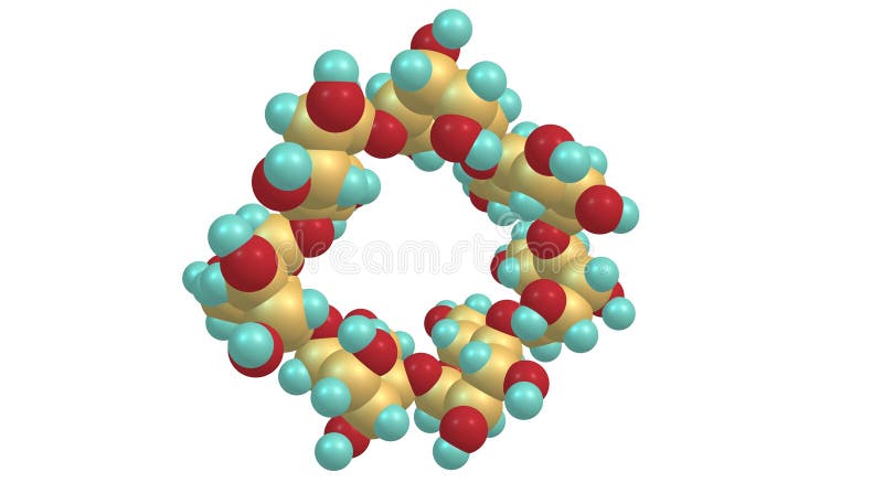 Cyclodextrin Molecular Structure Isolated on White Stock Illustration ...