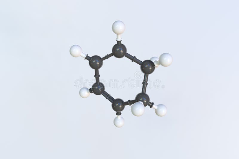 1,3-cyclohexadiene Molecule. Isolated Molecular Model. 3D Rendering ...