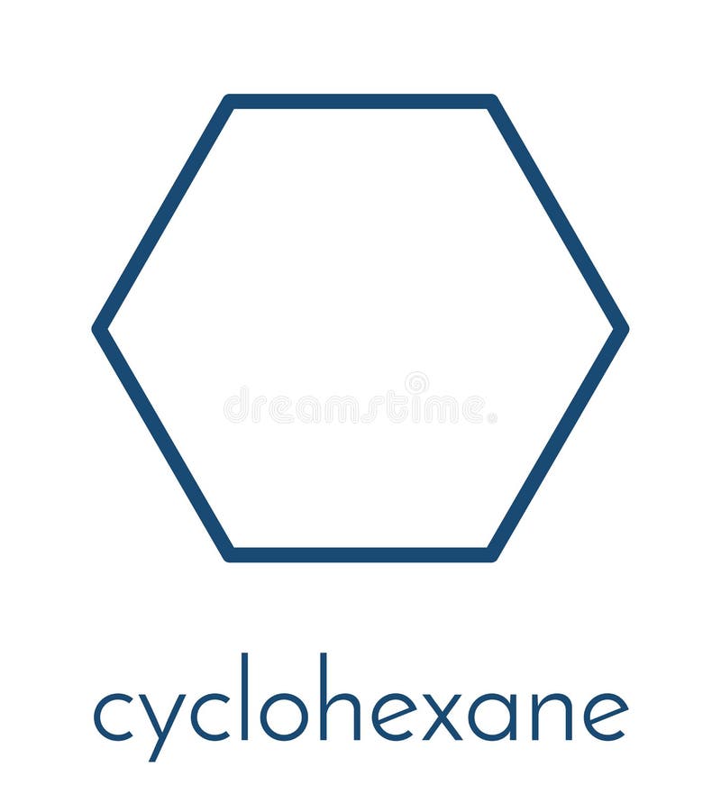 Cyclohexane Chemical Solvent Molecule. Skeletal Formula. Stock Vector ...