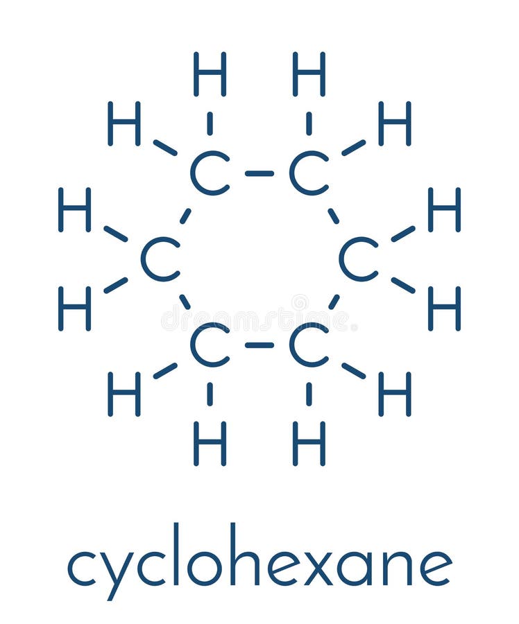 Cyclohexane Chemical Solvent Molecule. Stock Illustration ...