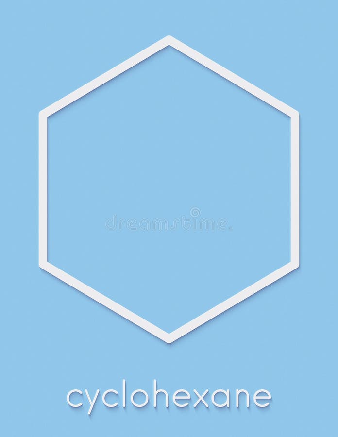 Cyclohexane Chemical Solvent Molecule. Stock Illustration ...