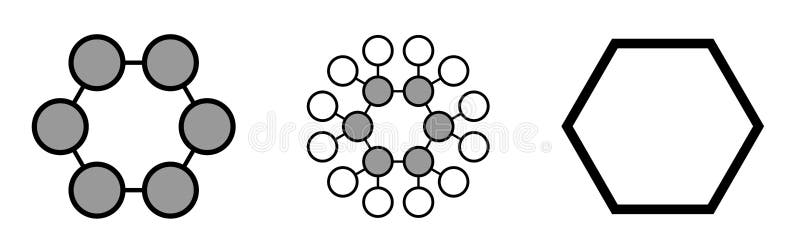 Cyclohexane Chemical Solvent Molecule. Stock Illustration ...