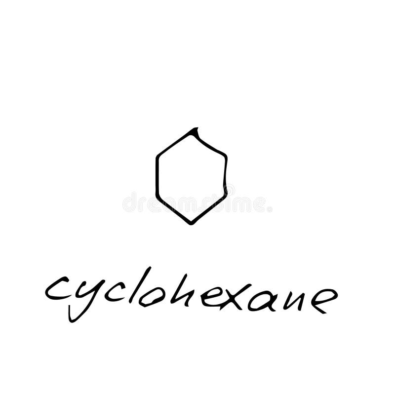 Cyclohexane Molecule Formula. Hand Drawn Imitation of Cyclohexane ...