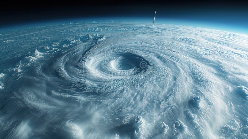 Cyclone Formation Tornado Satellite View Stock Illustration ...