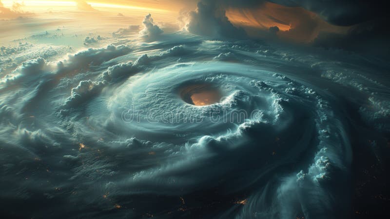 Cyclone Formation Tornado Satellite View Stock Illustration ...