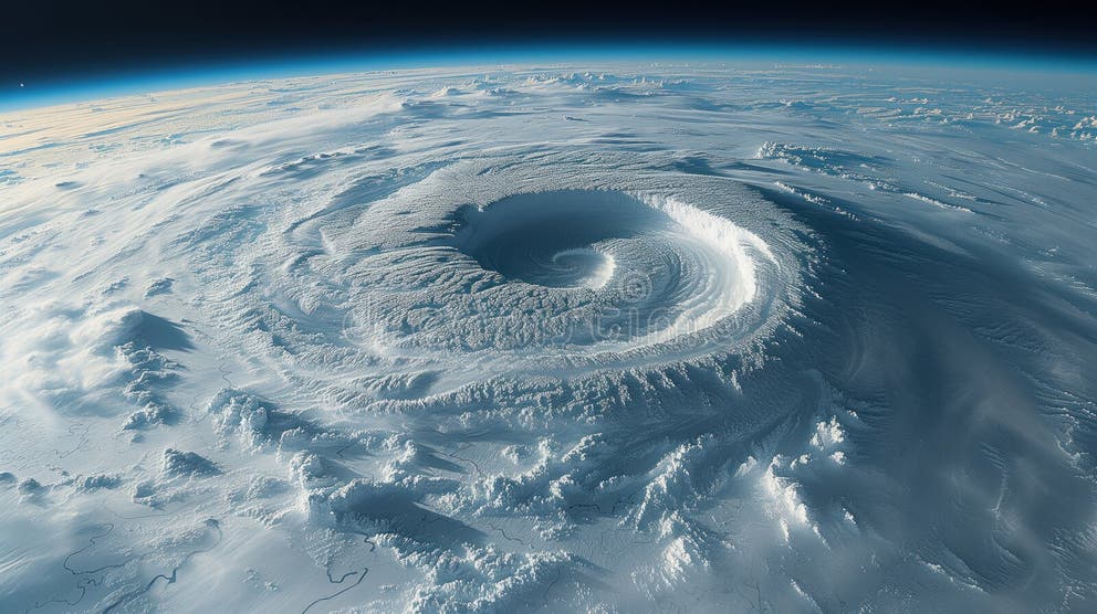 Cyclone Formation Tornado Satellite View Stock Illustration ...
