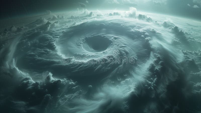 Cyclone Formation Tornado Satellite View Stock Illustration ...