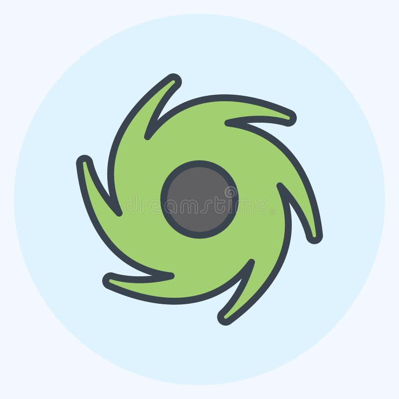 Cyclone Icon in Trendy Color Mate Style Isolated on Soft Blue ...