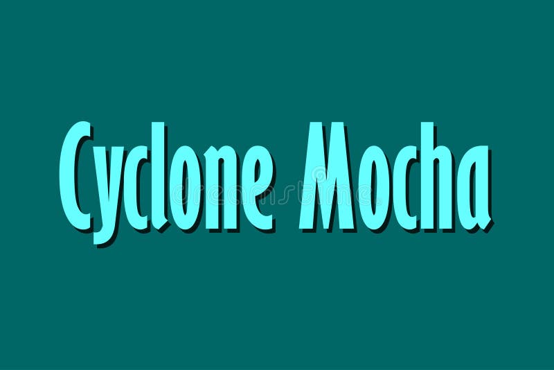 Cyclone Mocha Typography Text Vector Design Stock Vector - Illustration ...