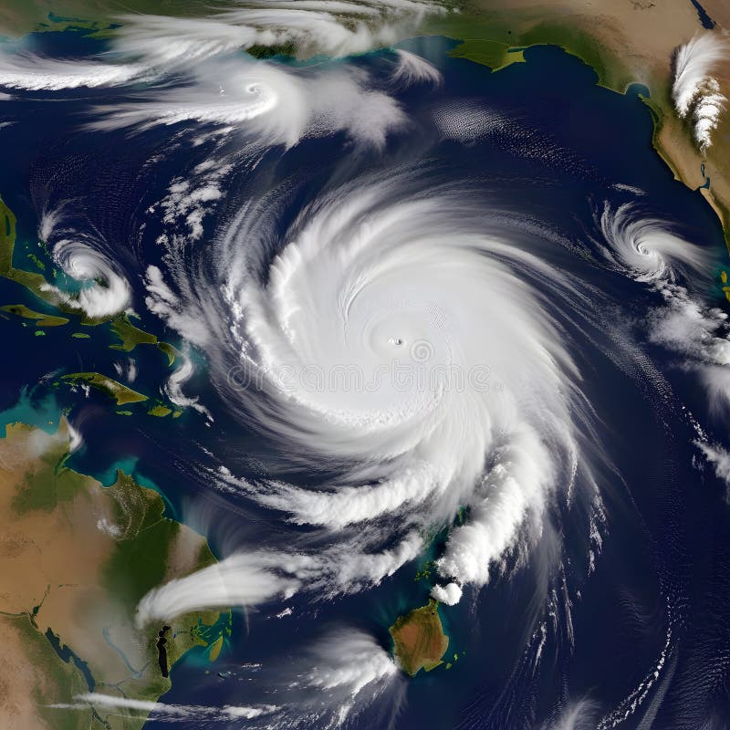 Cyclone Over the Sea, Ai-generatet Stock Image - Image of phenomenon ...