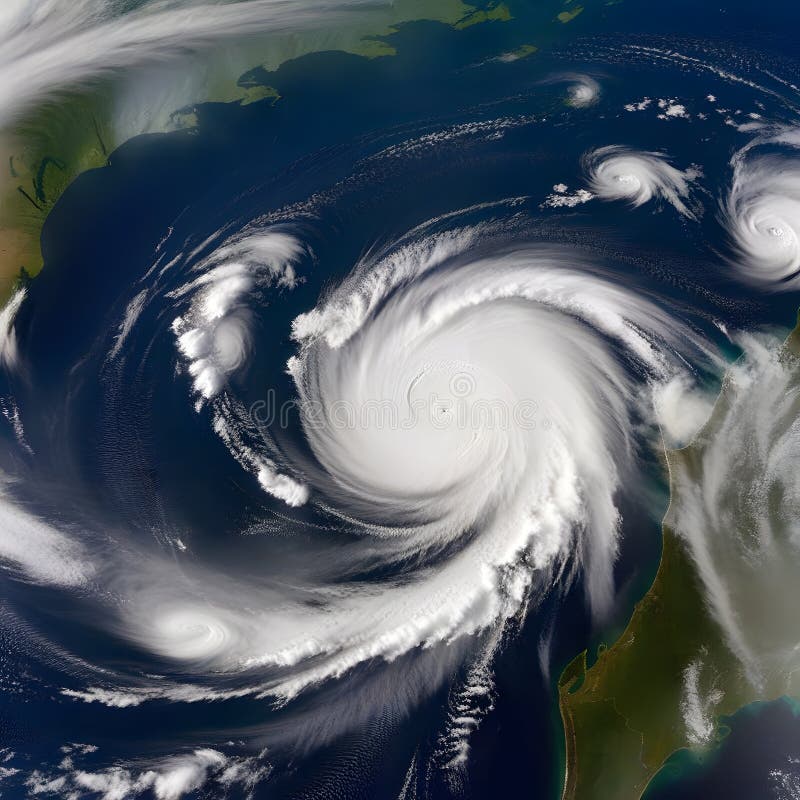 Cyclone Over the Sea, Ai-generatet Stock Illustration - Illustration of ...