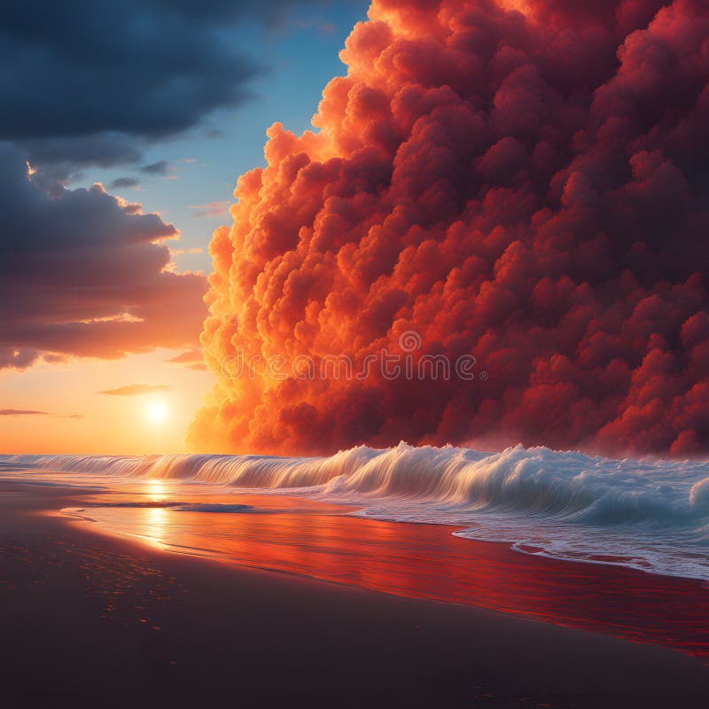 Cyclone Over the Sea, Ai-generatet Stock Illustration - Illustration of ...