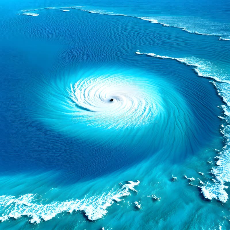 Cyclone Over the Sea, Ai-generatet Stock Illustration - Illustration of ...