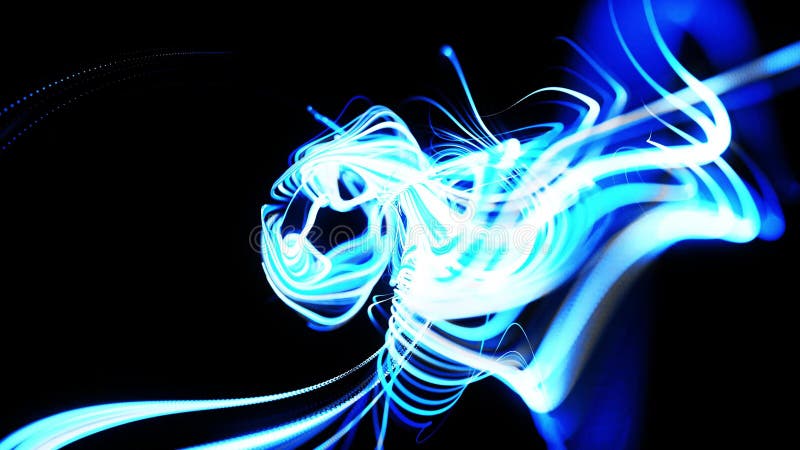 Cyclone of Particles: Abstract 3D Animation with Fast-Moving Blue Light ...