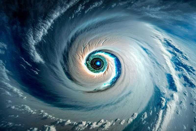 Cyclone view from cosmos stock illustration. Illustration of astronomic ...