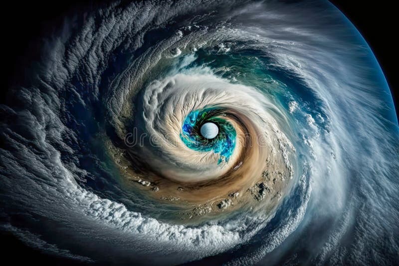 Cyclone view from cosmos stock illustration. Illustration of grunge ...