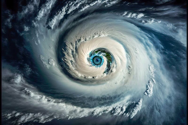 Cyclone. View from space stock illustration. Illustration of ...