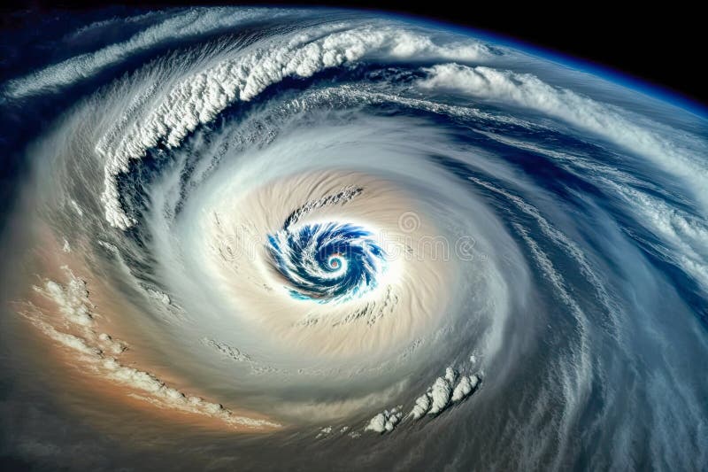 Cyclone view from cosmos stock illustration. Illustration of dramatic ...
