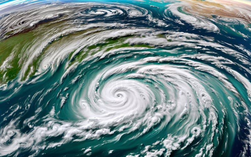 Cyclone. View from space stock illustration. Illustration of atmosphere ...