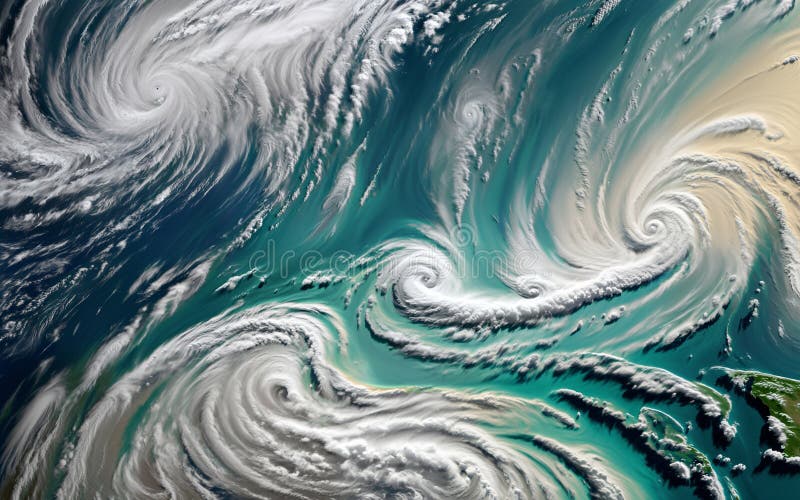 Cyclone. View from space stock illustration. Illustration of ...