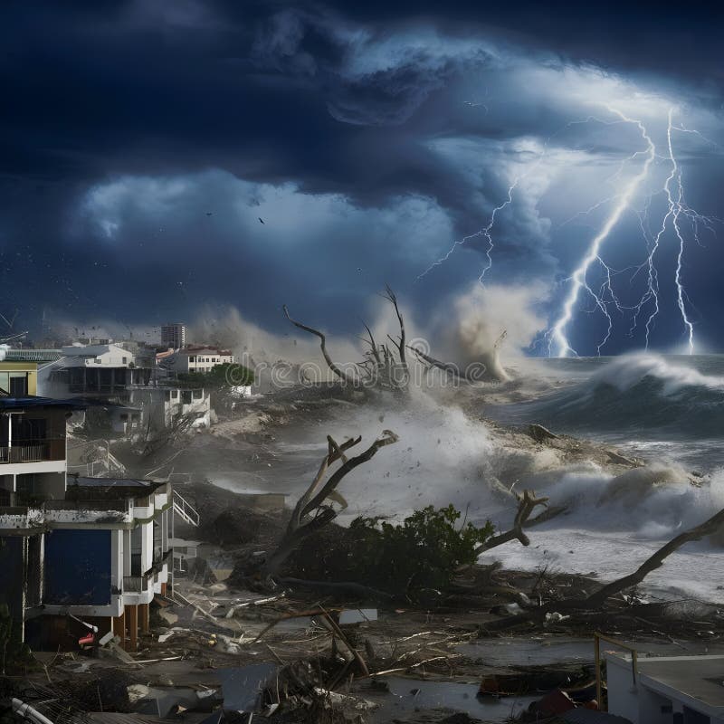 The Destructive Force of Cyclones Stock Illustration - Illustration of ...