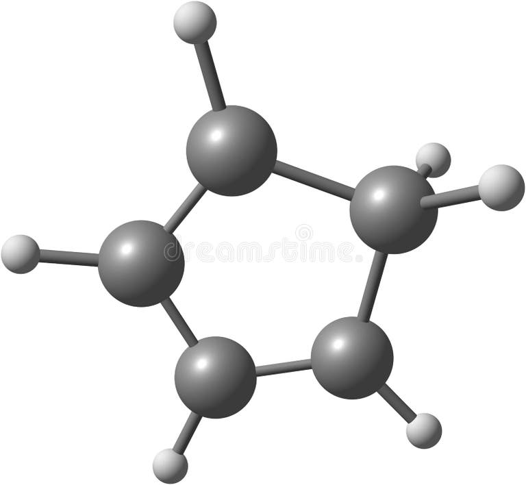Cyclopentadiene Molecular Structure on White Background Stock ...