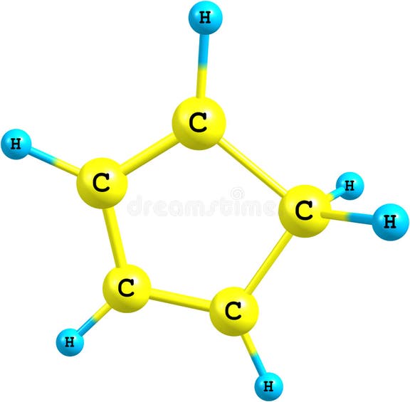 Cyclopentadiene Molecular Structure on White Background Stock ...