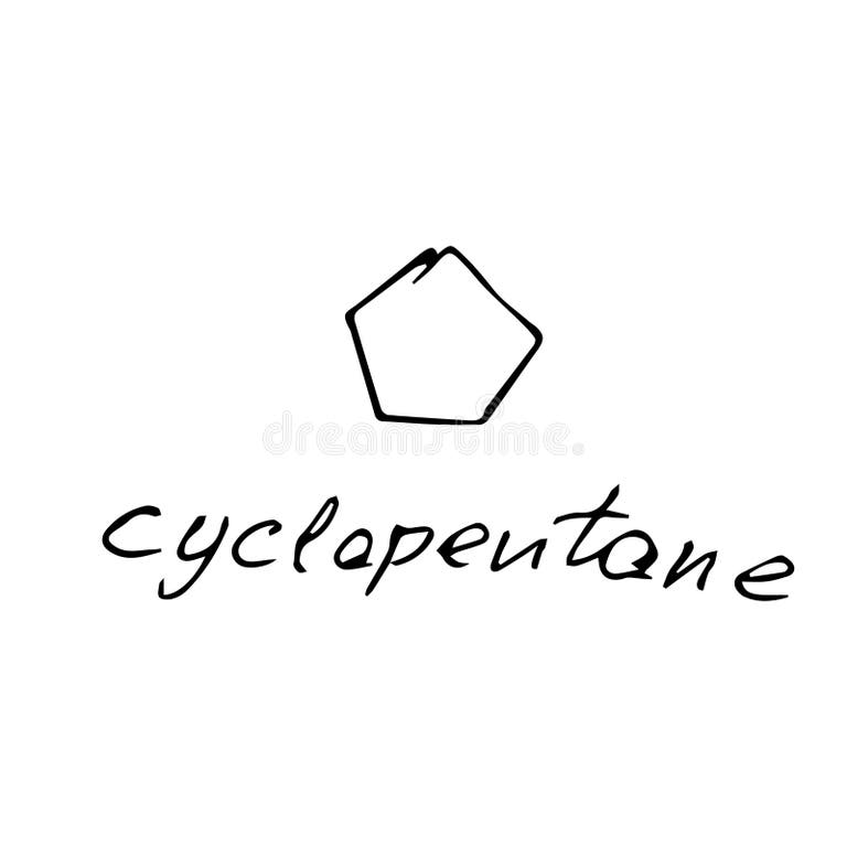 Cyclopentane Molecule Formula. Hand Drawn Imitation of Cyclopentane ...