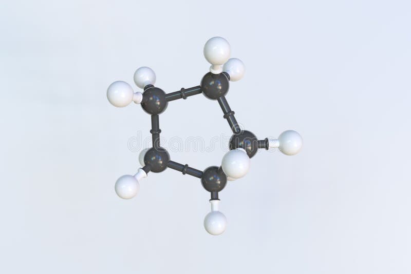 Cyclopentane Molecule Made with Balls, Isolated Molecular Model. 3D ...