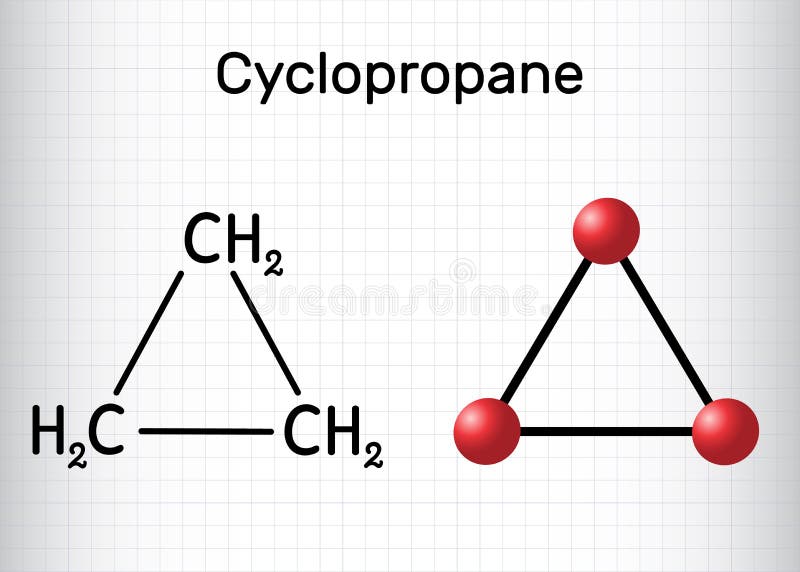 Cyclopropane Cycloalkane Molecule. it is an Inhalation Anaesthetic ...