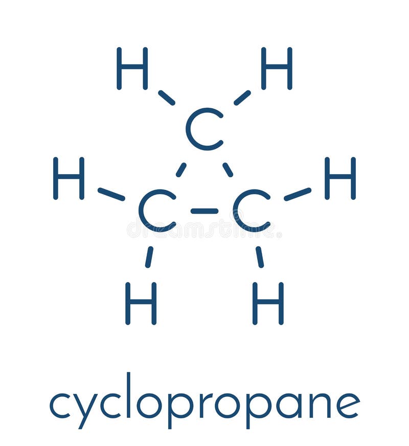 Cyclopropane Cycloalkane Molecule. Used As Anaesthetic. Skeletal ...
