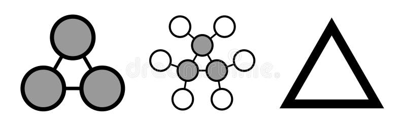 Cyclopropane Cycloalkane Molecule. Used As Anaesthetic. Skeletal ...