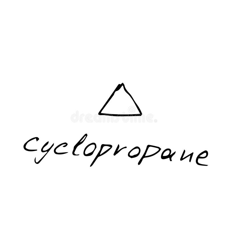 Cyclopropane Molecule Formula. Hand Drawn Imitation of Cyclopropane ...
