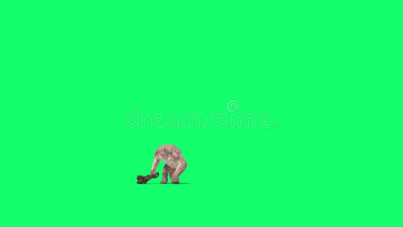 Cyclops Monster Green Screen Runs and Attacks Front 3D Rendering ...