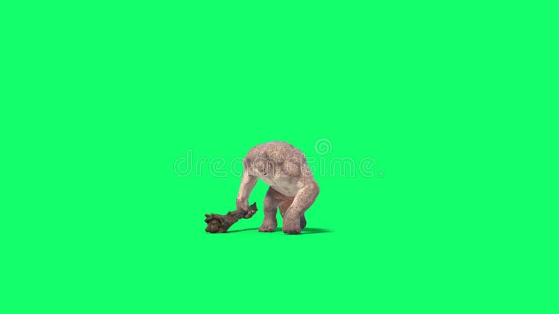 Cyclops Monster Green Screen Runs and Attacks Side 3D Rendering ...