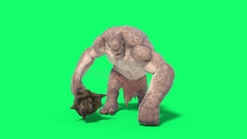 Cyclops Monster Green Screen Walkcycle Loop 3D Rendering Animation ...
