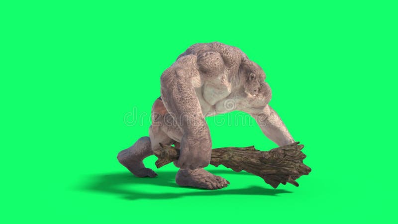Cyclops Monster Green Screen Walkcycle Loop Side 3D Rendering Animation ...