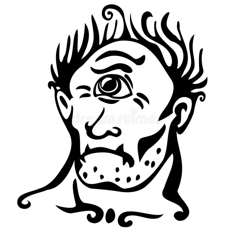 Cyclops Monster Vector Cyclops Fairy Tale Character Drawing Stock ...