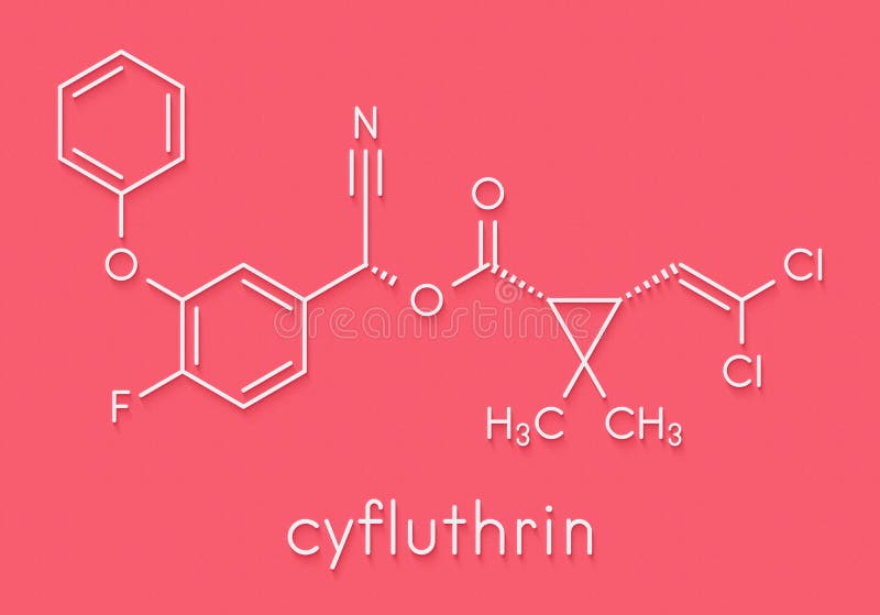 Cyfluthrin Insecticide Molecule. Skeletal Formula. Stock Illustration ...