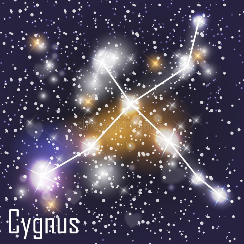 Cygnus Constellation with Beautiful Bright Stars on the Background of ...