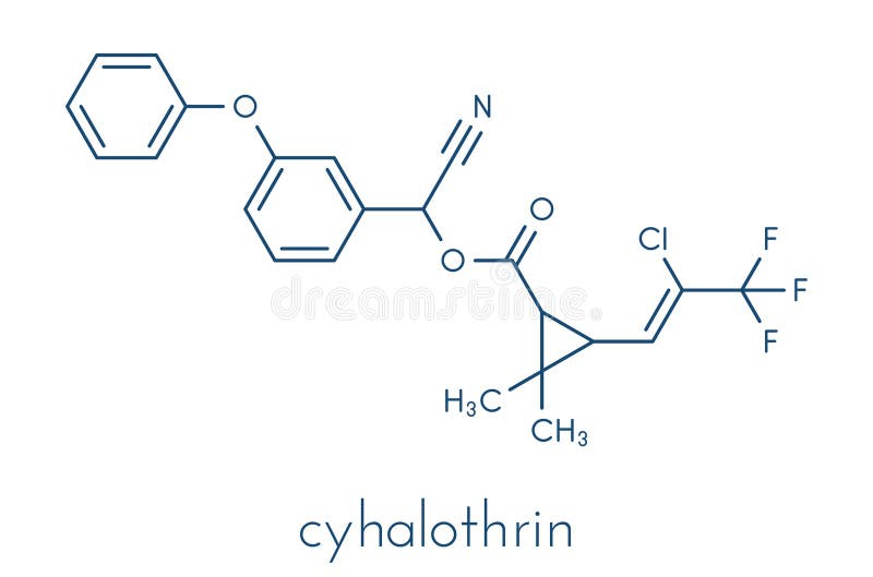 Cyhalothrin Insecticide Molecule. Skeletal Formula Stock Illustration ...