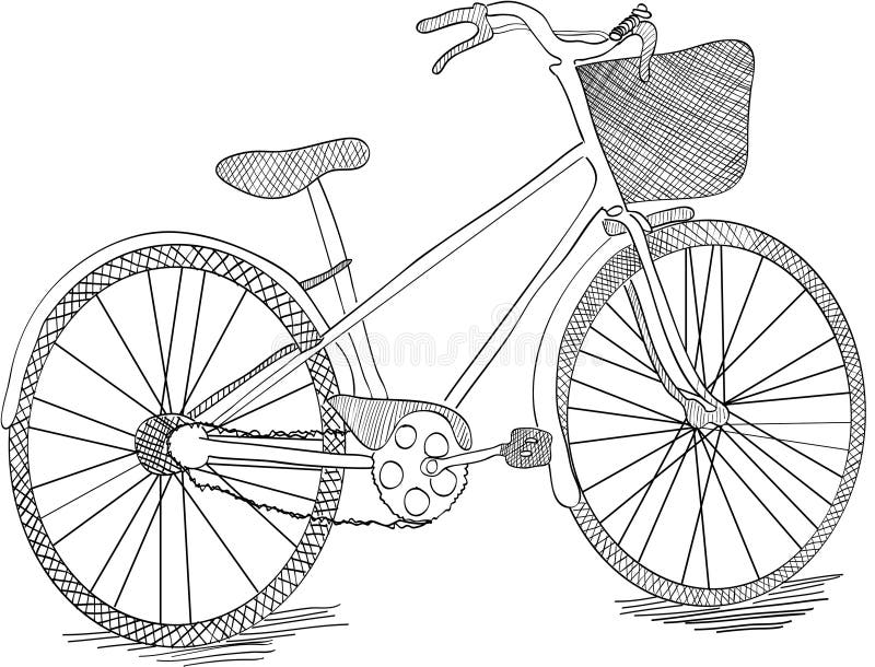 Handritad cykel vektor illustrationer. Illustration av vektor - 21299451
