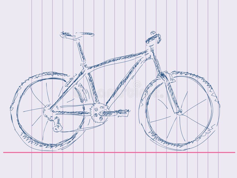 Cykel tecknad hand vektor illustrationer. Illustration av tecknat ...